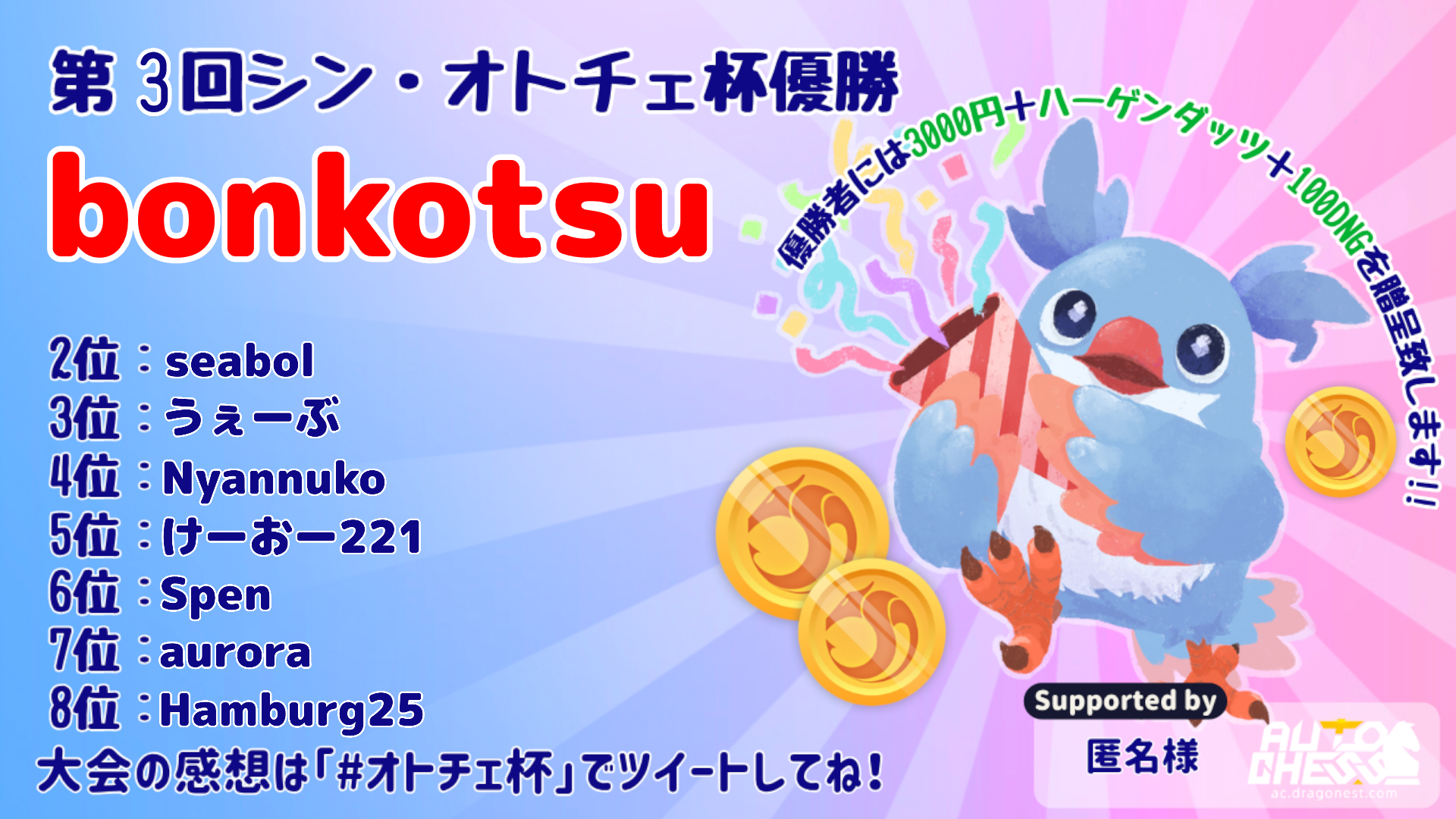 第3回 シン・オトチェ杯 (ep.1) - 参加者 - Tonamel