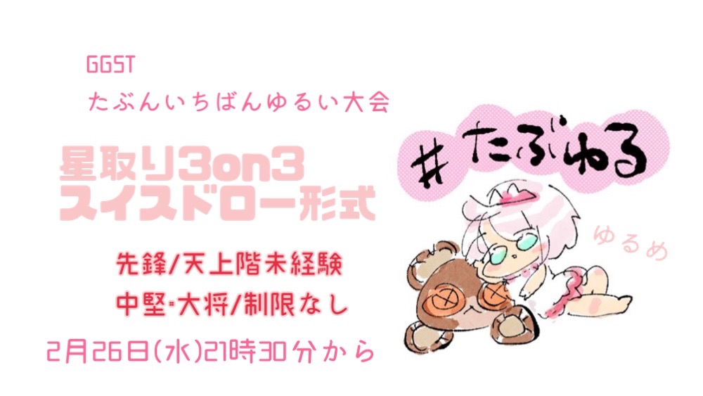 【GGST】たぶんいちばんゆるい大会#13星取り3on3スイスドロー - Tonamel
